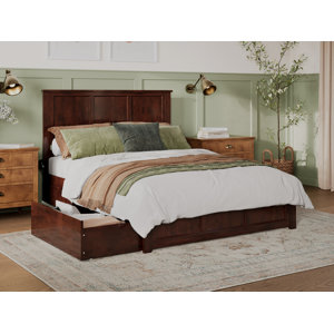 Lark Manor Amear Solid Wood Storage Platform Bed With Under Bed Drawers
